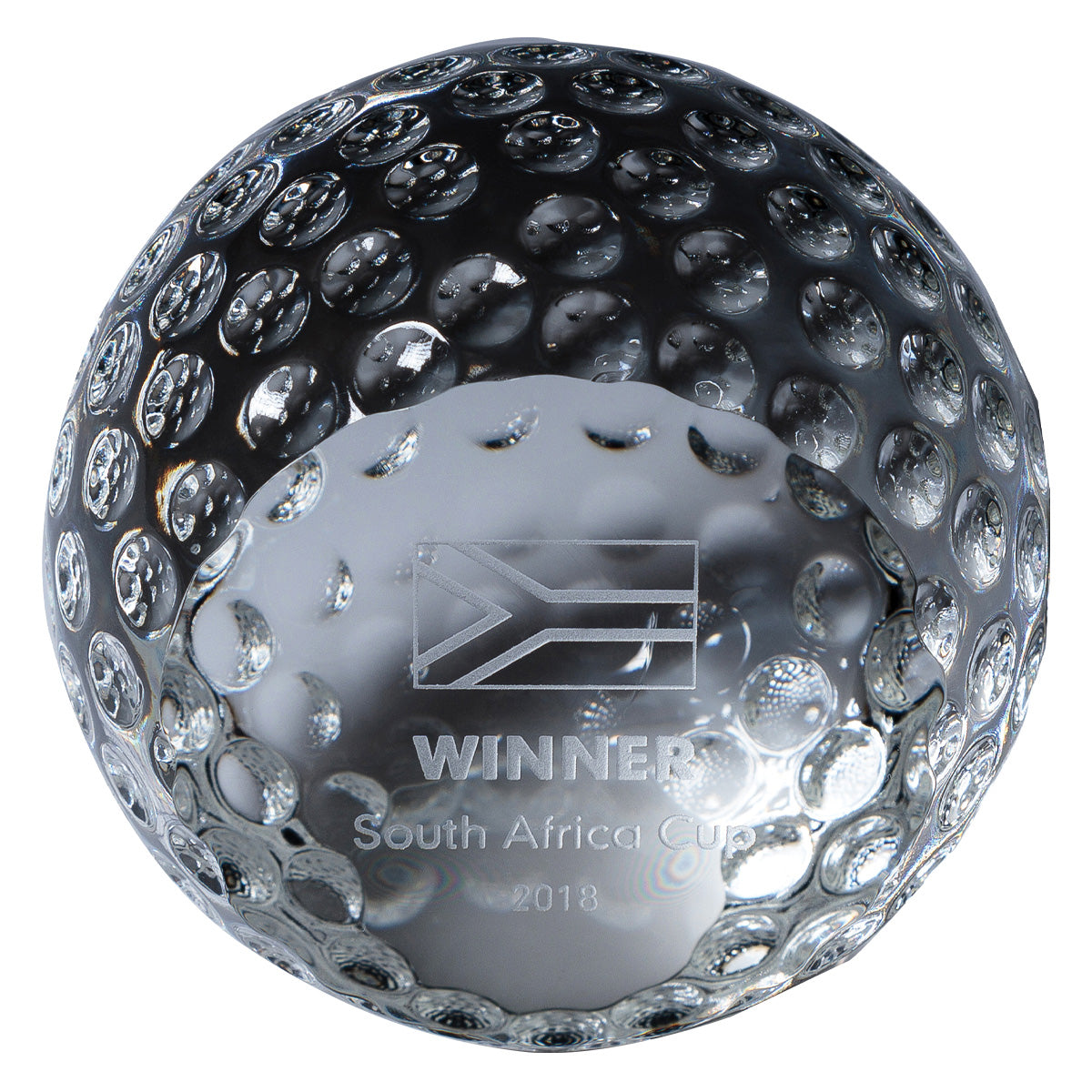 Golf Crystal Paperweight - 80mm | Medals and Trophies | Miklin & Co