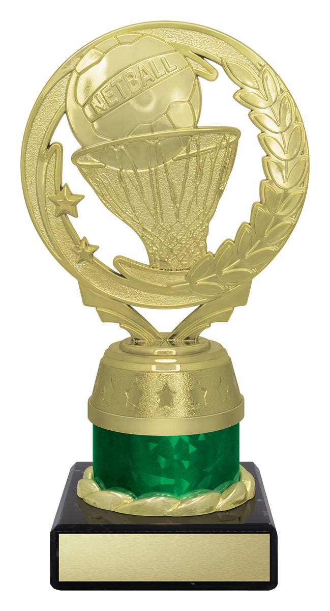 Netball Torch - Green - 165mm | Medals and Trophies | Miklin & Co